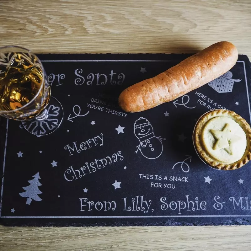 Personalised Christmas Eve Santa Slate Board | Prim & Props